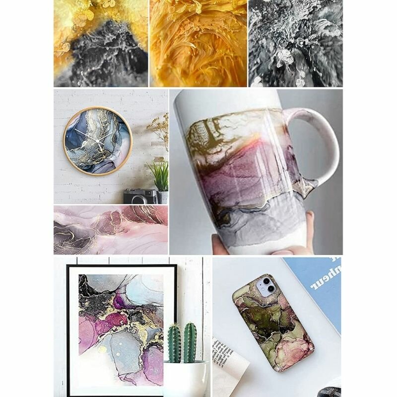 1 флакон 3D перламутровой эссенции для окрашивания металлических пятен -темно-серый