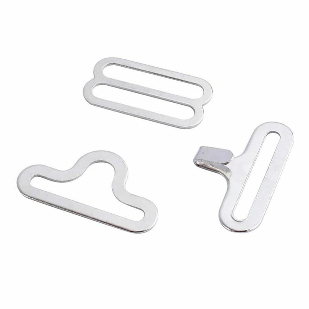 50 металлических регулируемых зажима для галстука, универсальные застёжки-крючки, простые в использовании, чёрные и серебристые, прочные аксессуары для рубашек и сумок