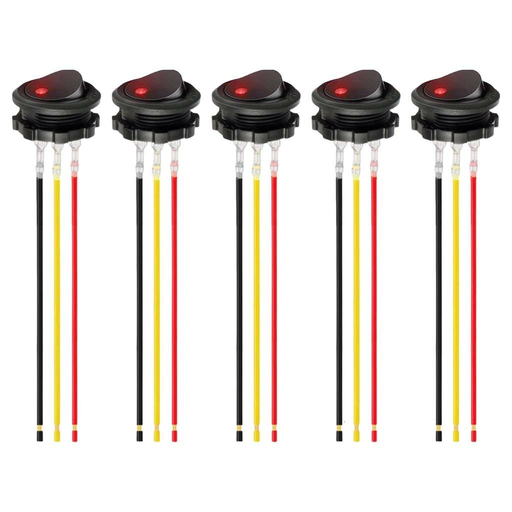 Круглые тумблерные переключатели, красный