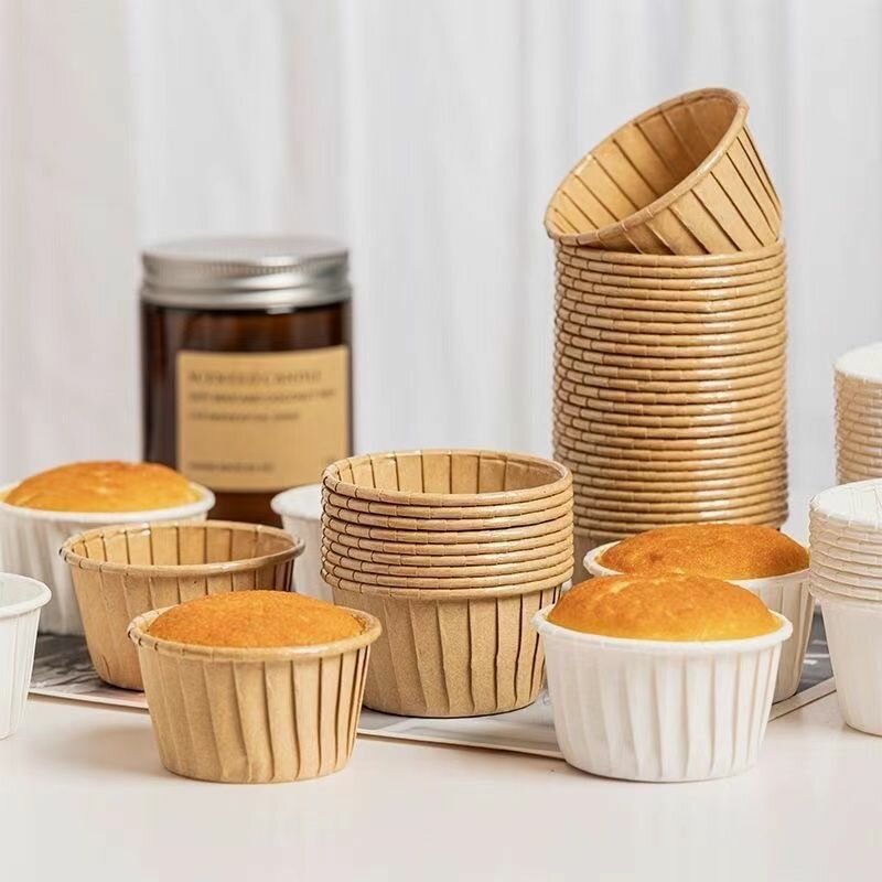 Капсулы для капкейков / маффинов ламинированные усиленные 50х40 мм Белые, 100 шт-RPMIKY