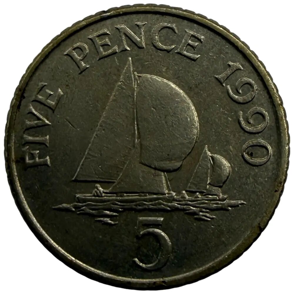 Гернси 5 пенсов 1990 г. (Малый размер)