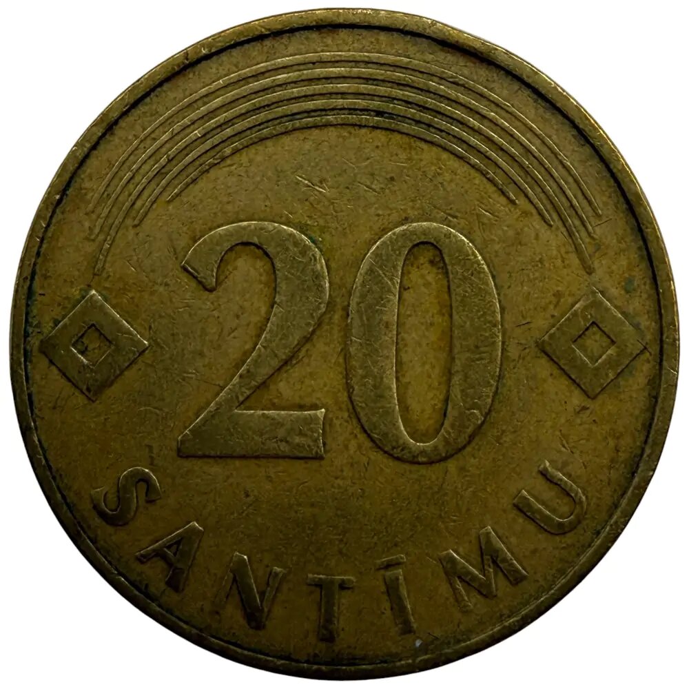 Латвия 20 сантимов 1992 г.