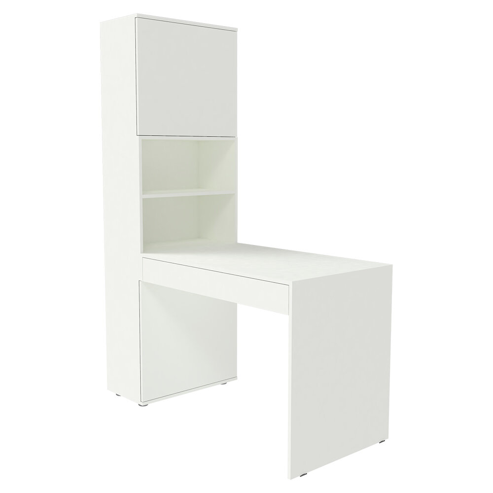 Стол письменный со стеллажом 1330 Белый Белый