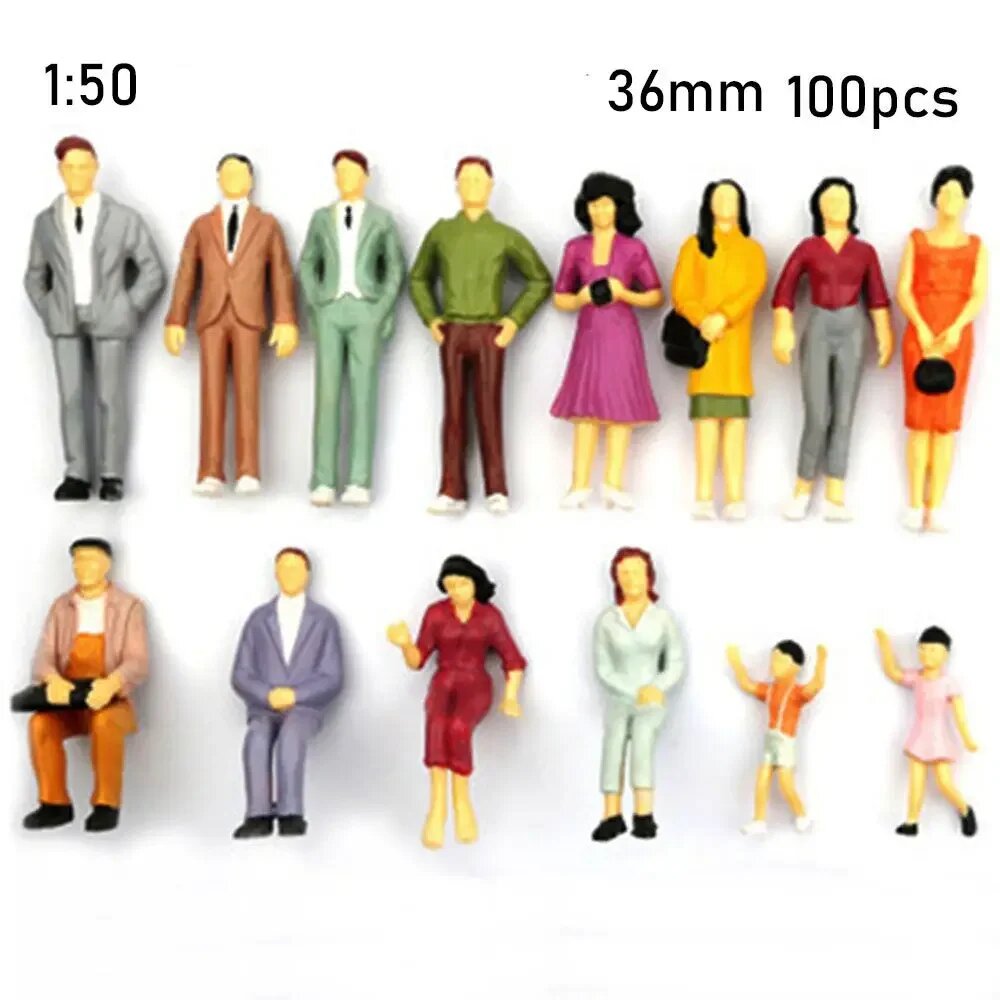 Фигурки людей 1:50 для диорамы 100шт, 36mm
