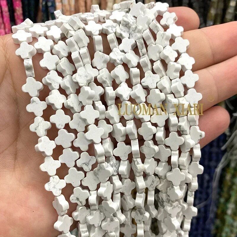 Натуральные бусины LUOMAN XIARI халцедон 7-8 мм Белый, 7-8mm 22-24pcs, white howlite