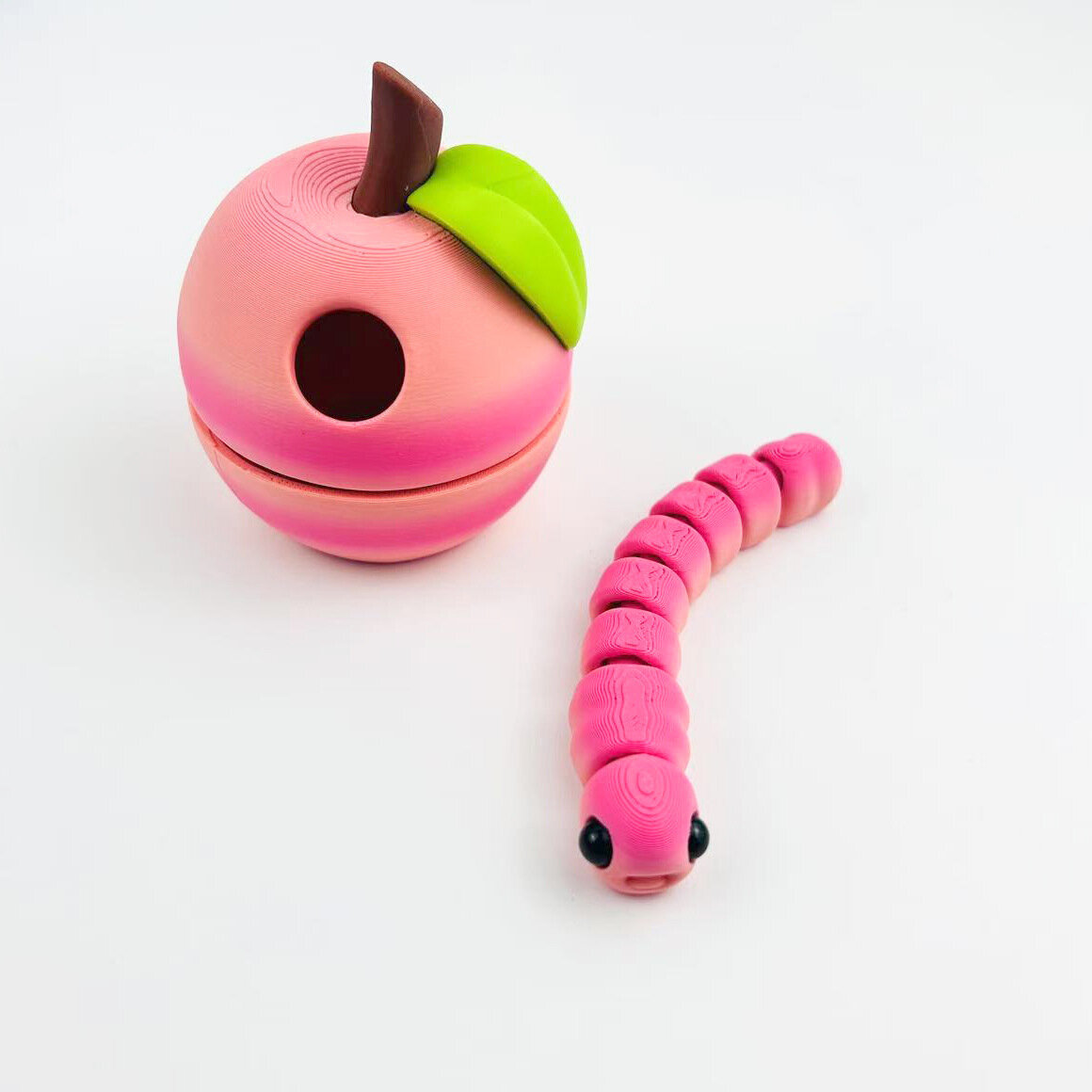 3D-печатная модель яблока с маленьким жуком, полное тело, подвижные суставы, свободно качающаяся, креативная новая игрушка для детей