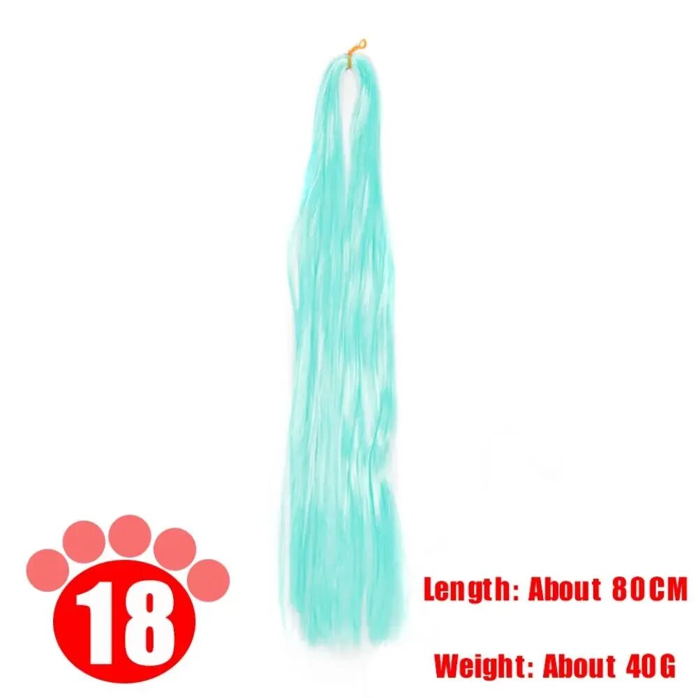 Волосы для кукол BJD черные молочный шелк 80 см 18