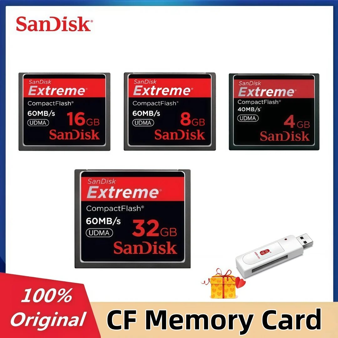 SanDisk Extreme CF карта памяти 8 ГБ / 16 ГБ / 32 ГБ 16 ГБ