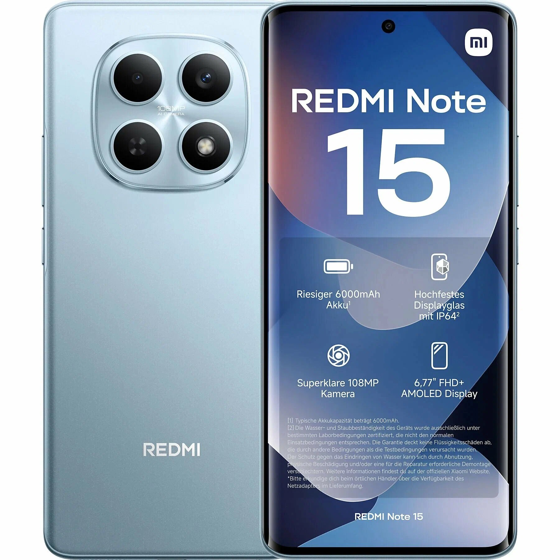 Смартфон Xiaomi Redmi Note 15 8/128 Gb 4G, NFC , Glacier Blue, ЕАС (KZ)