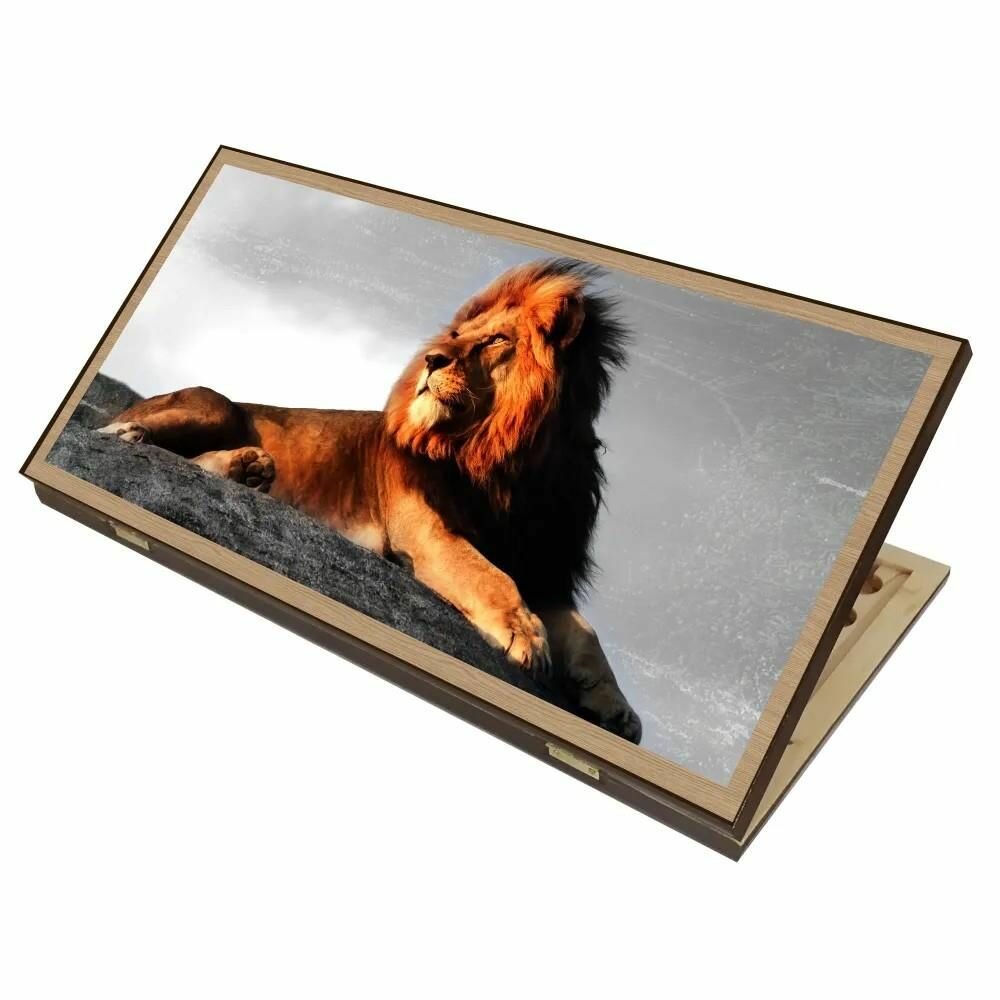 Нарды + Шашки Сирия Лев в Саванне большие (Россия, дерево, 60 см), Partida 63011 Partida