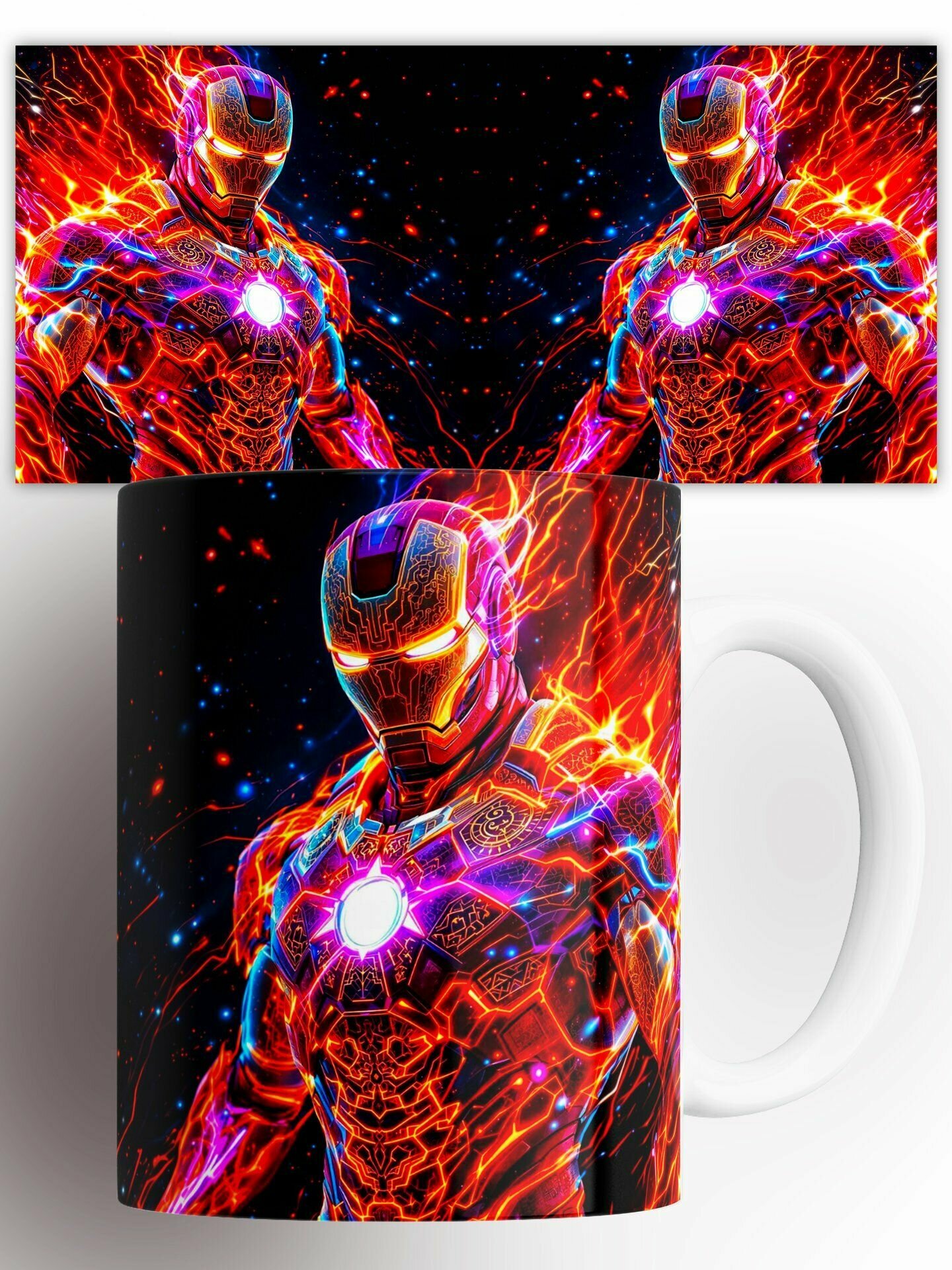 Кружка Железный человек неон 330 мл