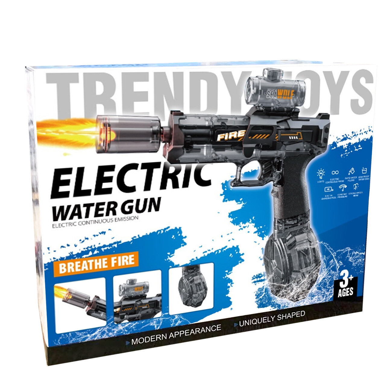 2026 Новейшая кросс-бордерная мини-фейерверк-ледяная электрическая водяная пушка игрушка второго поколения полностью автоматическая водяная пушка детская водяная пушка новая модель