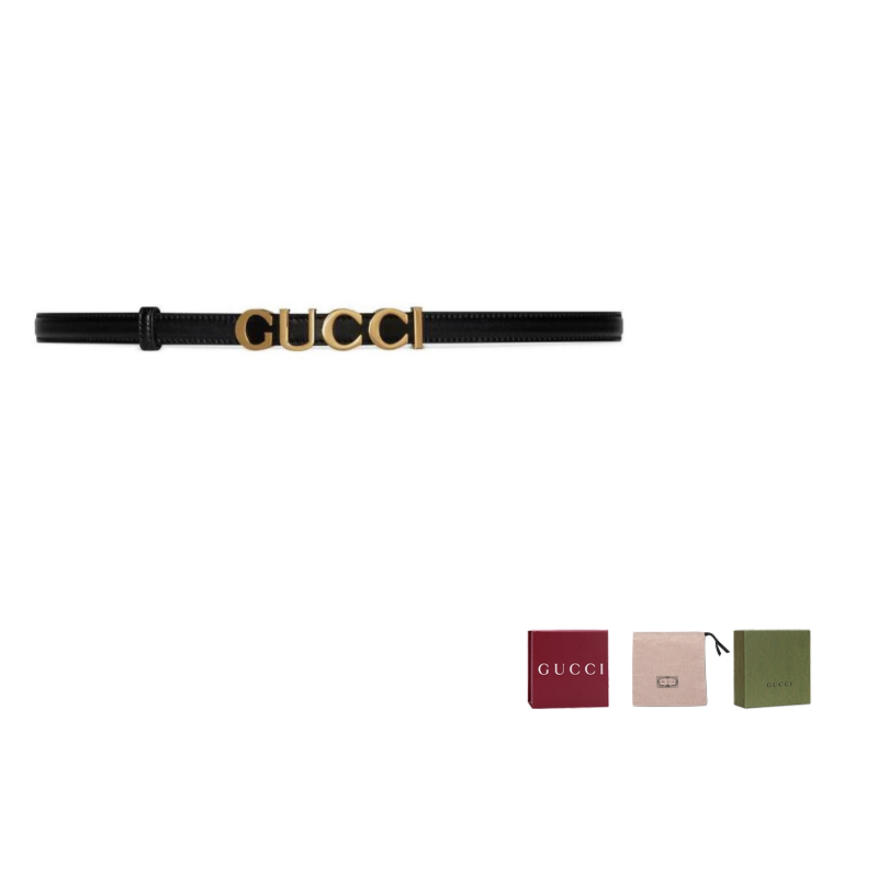 GUCCI Leather Belts Women's Black 85