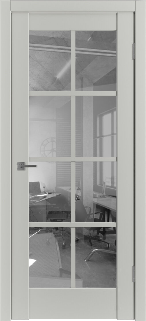 ЕР 1 Эмалекс бежевый Мираж (прозрачное стекло) 900*2000 (дверное полотно)