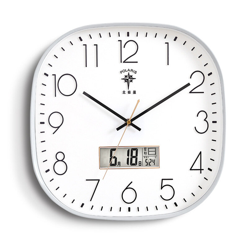 Горячая распродажа Современные минималистичные настенные часы Polaris, модные квадратные часы для гостиной, бесшумные настенные часы 12inch 14inch