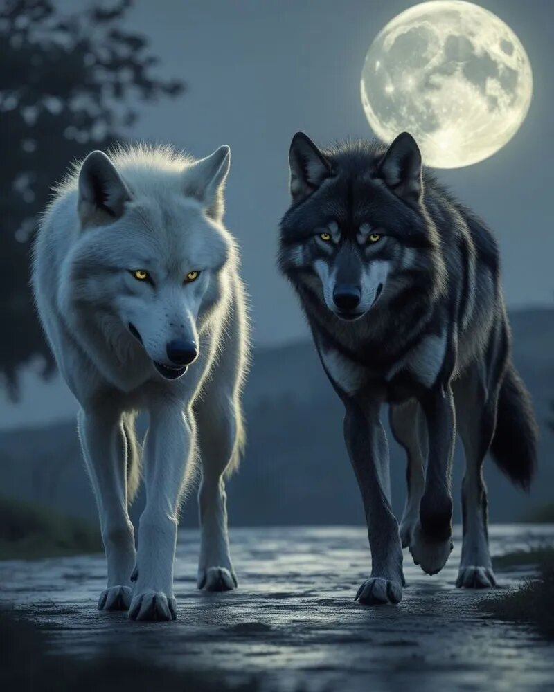 Алмазная Картина "волки" 40х50 См Алмазная Вышивка / Картина Стразами Подарков