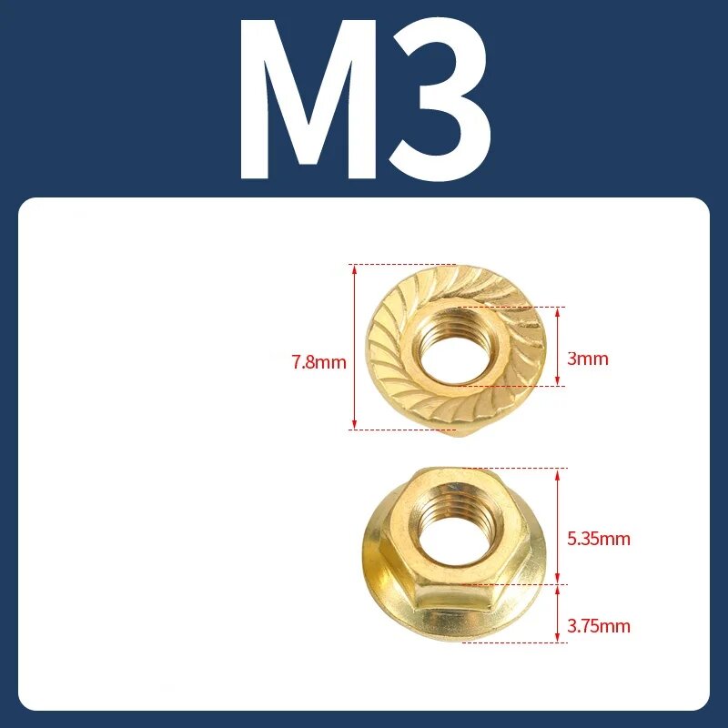 Латунные фланцевые гайки M3 M4 M5 M3-10pcs