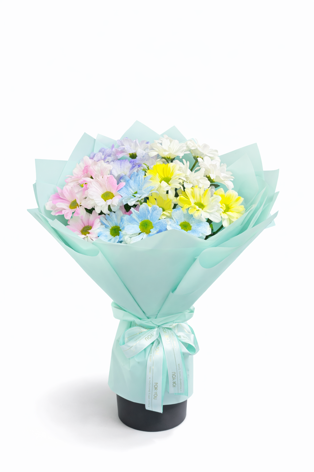 Букет «Лёгкий день» из разноцветных хризантем