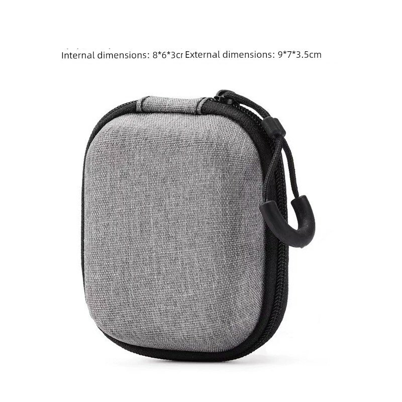 Средний серый чехол для наушников, внутренние габариты 8.4x6.4x3.5 см