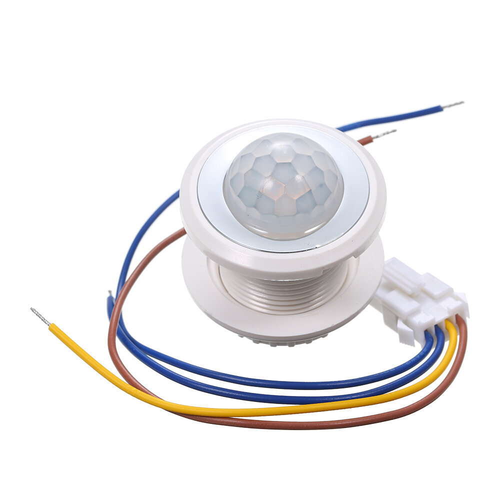 AC100-265V 40W(Max.) Mini PIR Motion Sensor с 3 уровнями светового контроля и 3 уровнями регулируемого времени задержки Инфракрасная технология для светодиодных световых приборов Лампа Гостиная Спальня Коридор Проход Доступный White 44*40mm 24g 1*Sensor