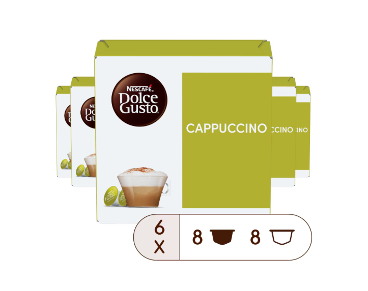 Кофе в капсулах Nescafe Dolce Gusto Cappuccino 6 коробок x16 капсул