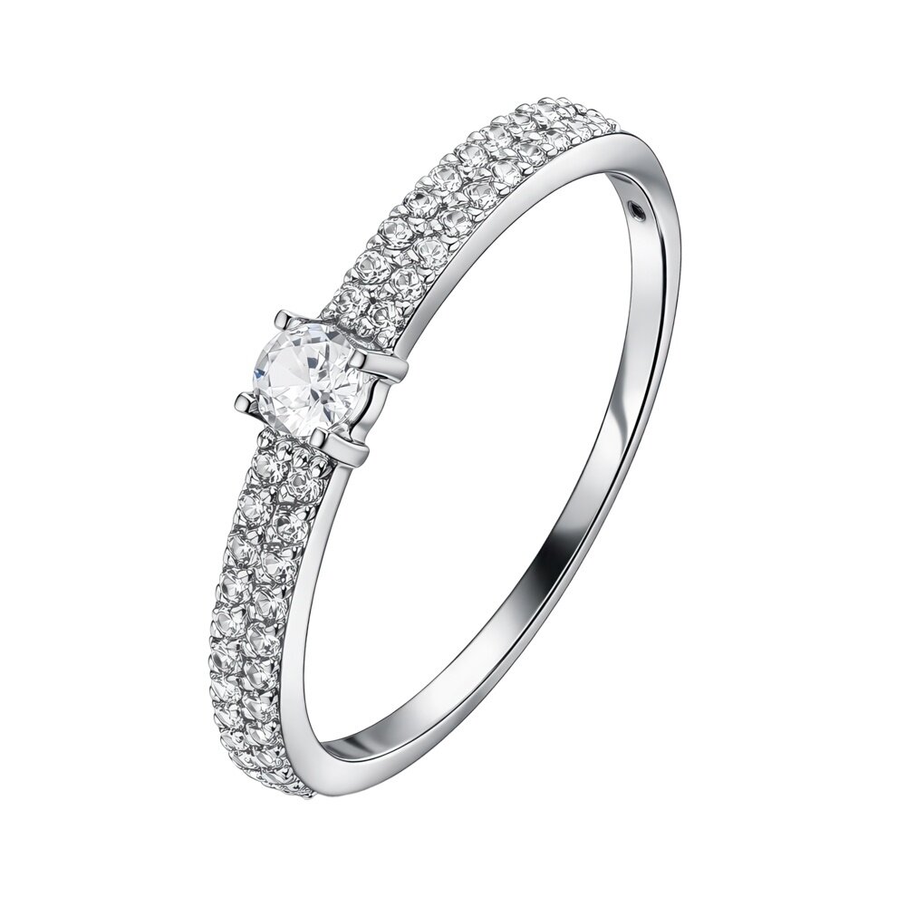 Кольцо дорожка, серебро, 925 проба, родирование, фианит