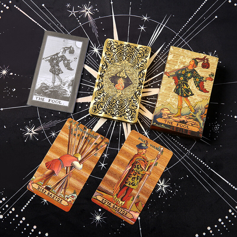 Кросс-бордерные популярные карты Таро, оригинальный полный набор карт Таро, PET водонепроницаемые карты для настольных игр, настраиваемые карты Таро