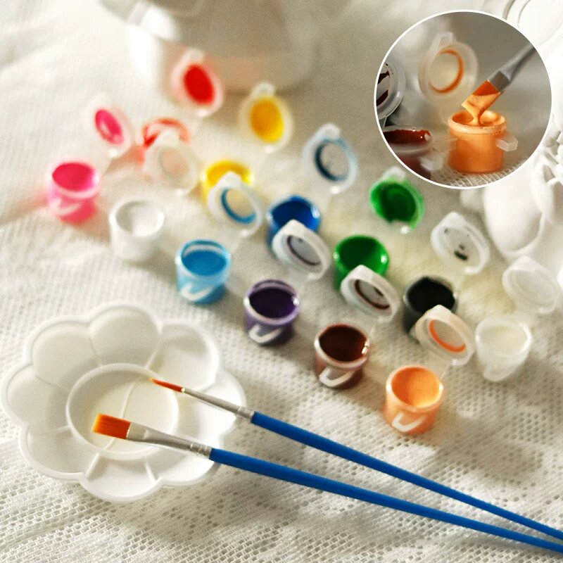 Набор акриловых красок из 12 цветов, водостойкий, для детского творчества, рисования, граффити, росписи гипсовых