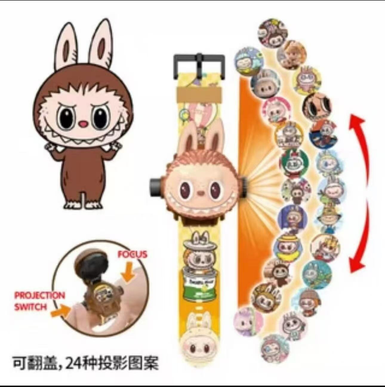 В наличии оптом детские мультяшные часы с 24 проекциями, мультяшные флип-часы, интернет-знаменитости проекционные часы