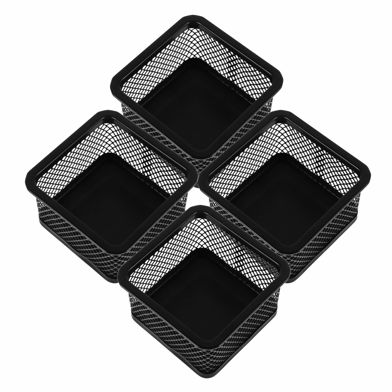 Держатель Для Скрепок Из Металлической Сетки Черный Для Организации Рабочего Стола 4шт