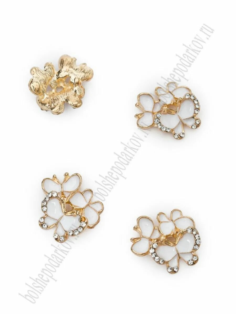 Кабошон флоризель металл Бабочка (4 шт)