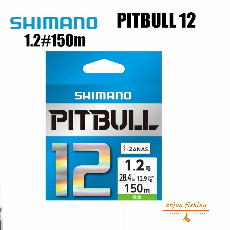 SHIMANO PL-76FV PITBULL 12 BRAID-1.2#-150M Green Шнур плетёный для рыбалки
