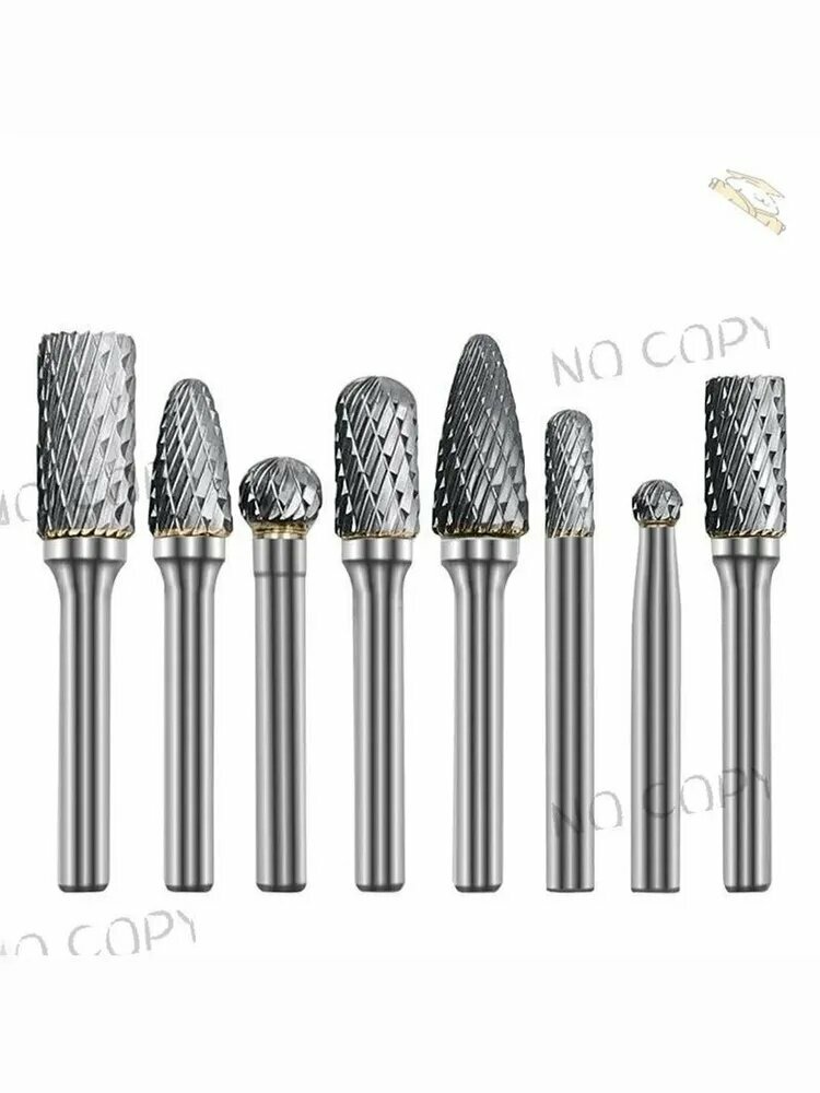 Набор борфрез по металлу и дереву из карбида вольфрама. Борфрезы из 8шт. хвостовик 6мм.