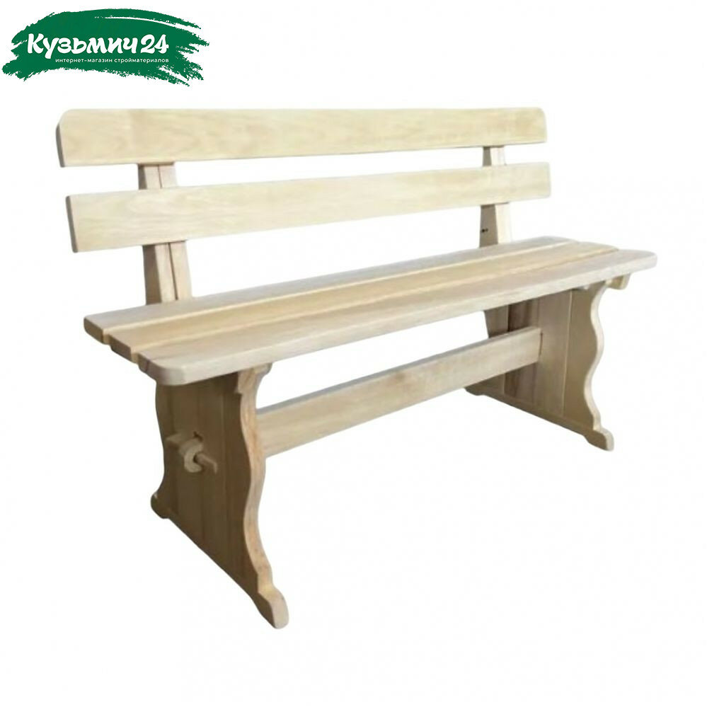 Лавка со спинкой, Осина, для бани и сауны, для отдыха, 300х440х1500 мм, дерево, 1 шт