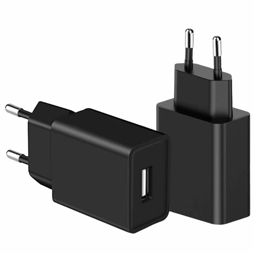 Универсальное европейское зарядное устройство USB для путешествий, розетка 5V2A 1A, адаптер питания USB-A для зарядки телефонов iPhone, iPad, Xiaomi и Huawei.