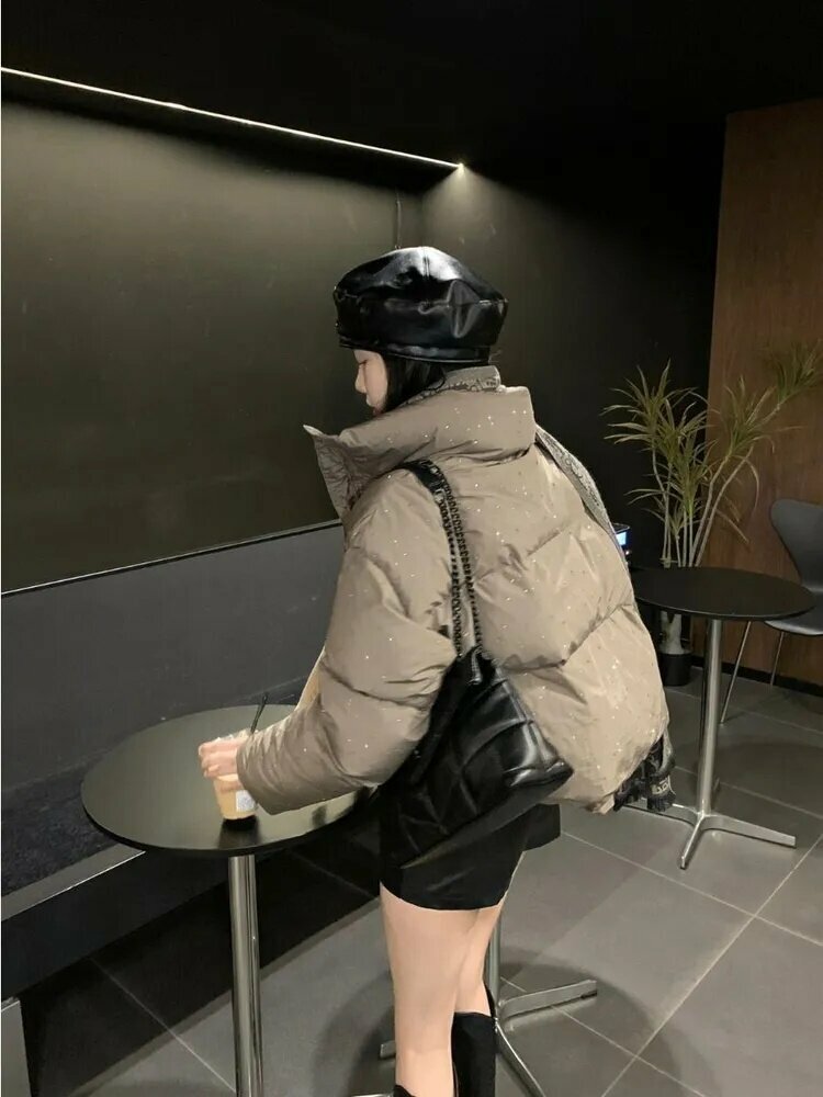 Куртка Pull&Bear куртка зимняя женская со стразами у2к