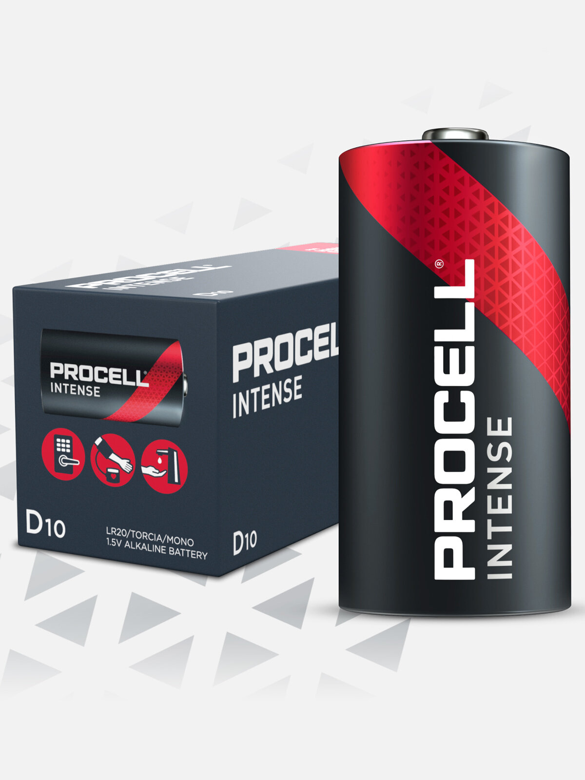 Батарейки щелочные Duracell PROCELL INTENSE LR20 D коробка 10 штук