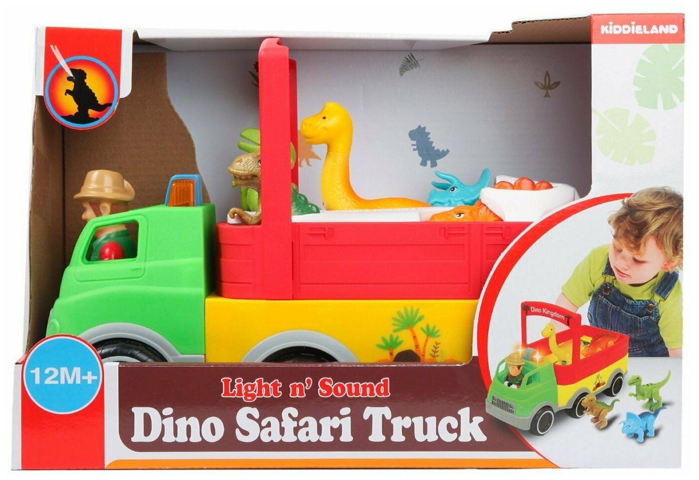 Машинка Kiddieland Dino Safari Truck Грузовик +водитель + 5 динозавров 060384