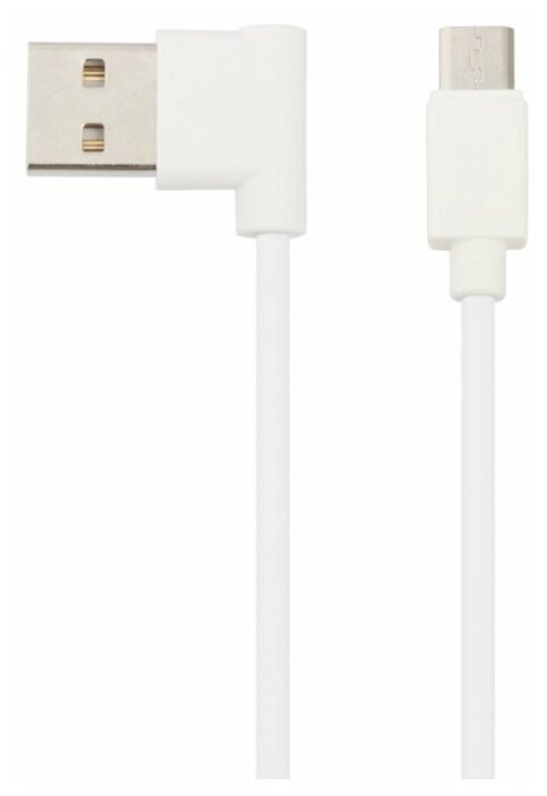 Кабель USB - микро USB "HOCO UPM10" 1.2м, круглый, 2.1A, силикон, боковой, цвет: белый