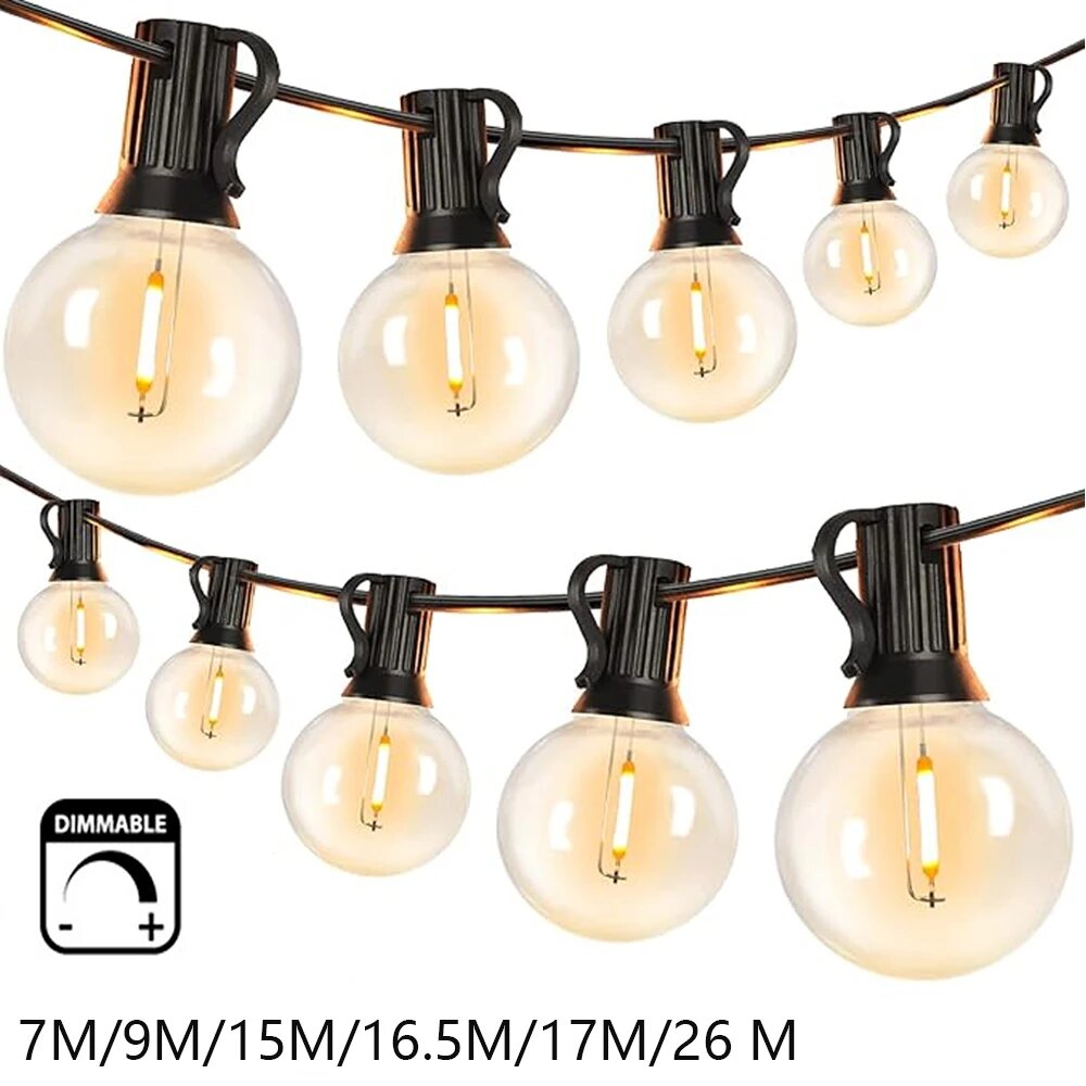 Светодиодная гирлянда Topdii Festoon G40, 31 лампочек, теплый белый, EU Plug