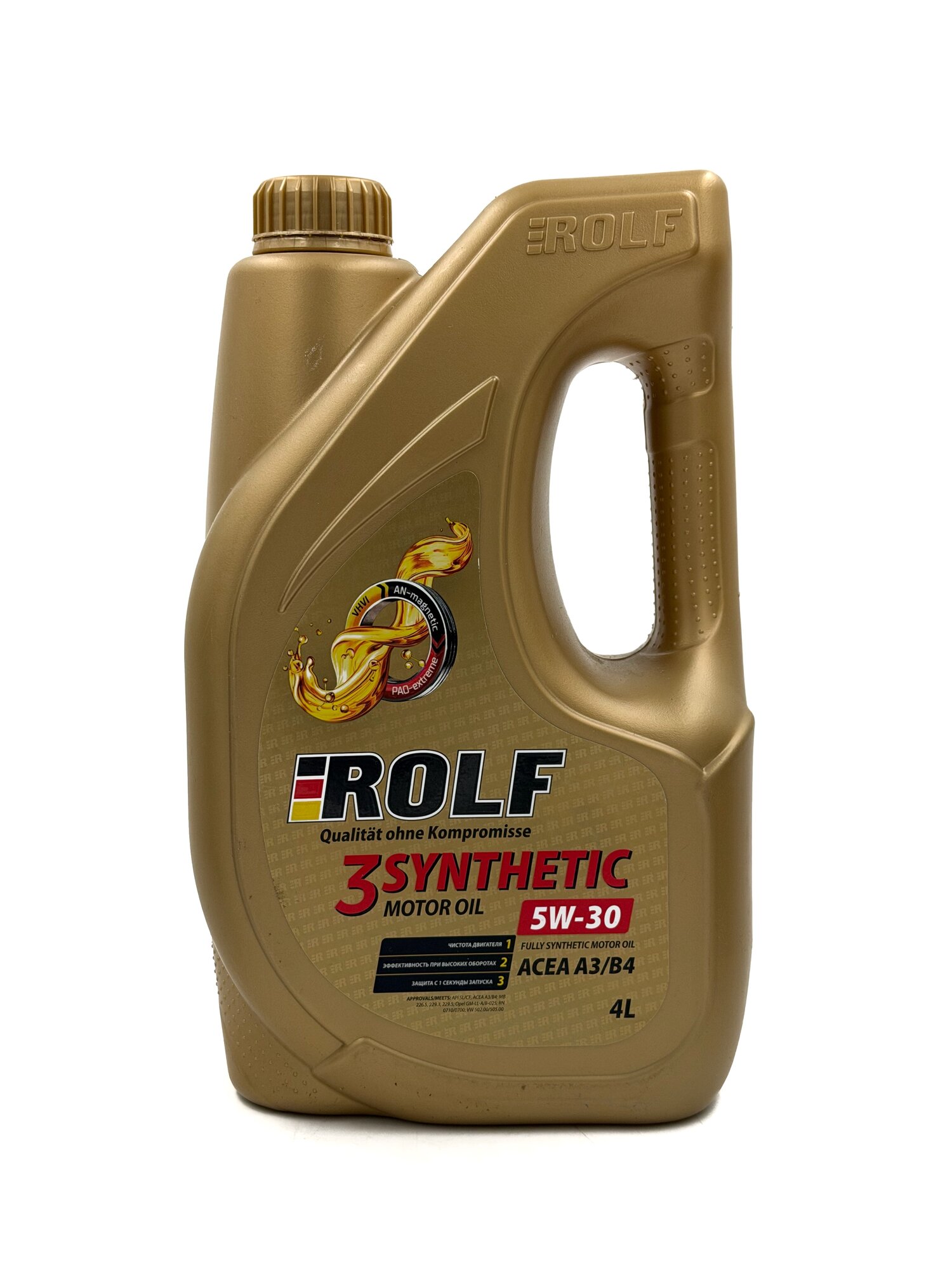 Масло моторное ROLF 3-SYNTHETIC 5W-30 ACEA A3/B4, 4 литра, синт