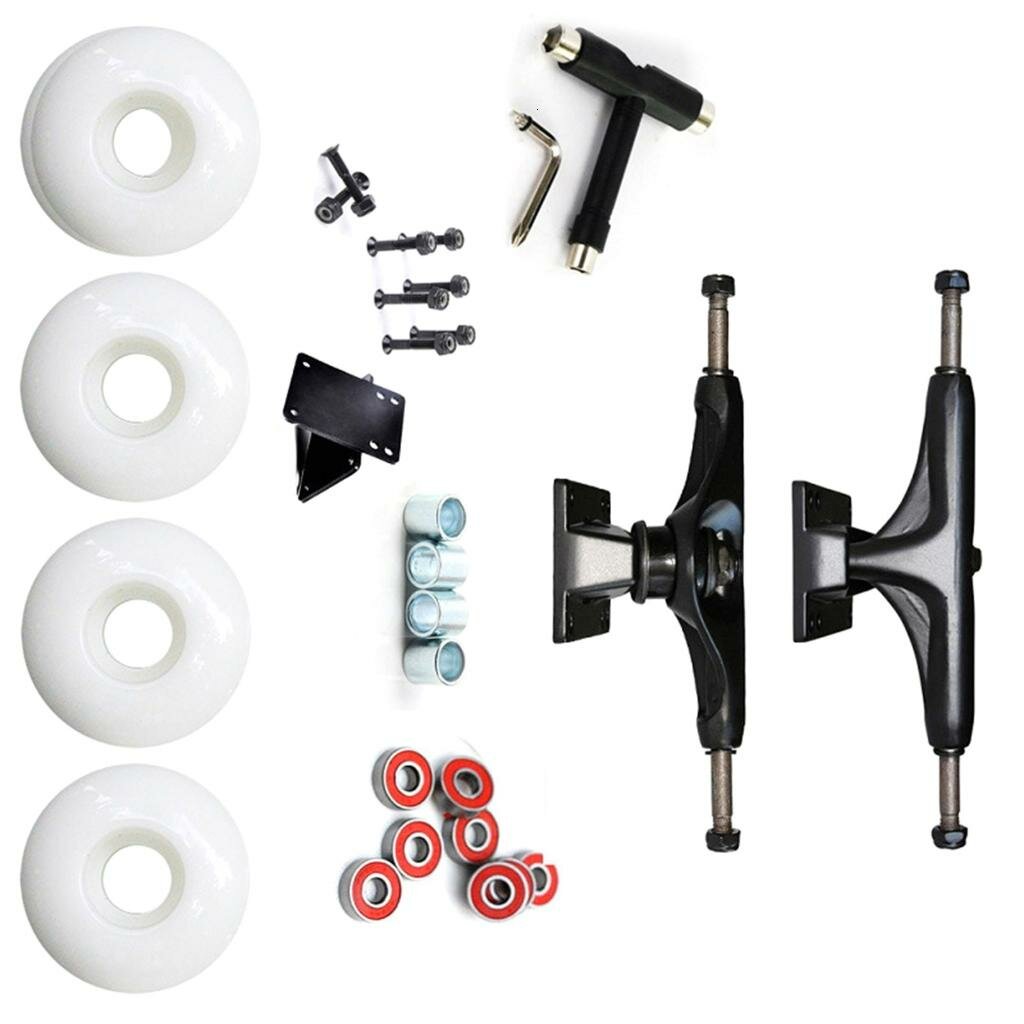 Алюминиевые траки для скейтборда, Черный кронштейн белый