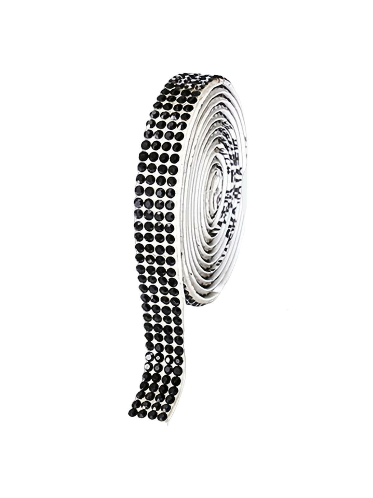 Блестящая лента со стразами, Черный