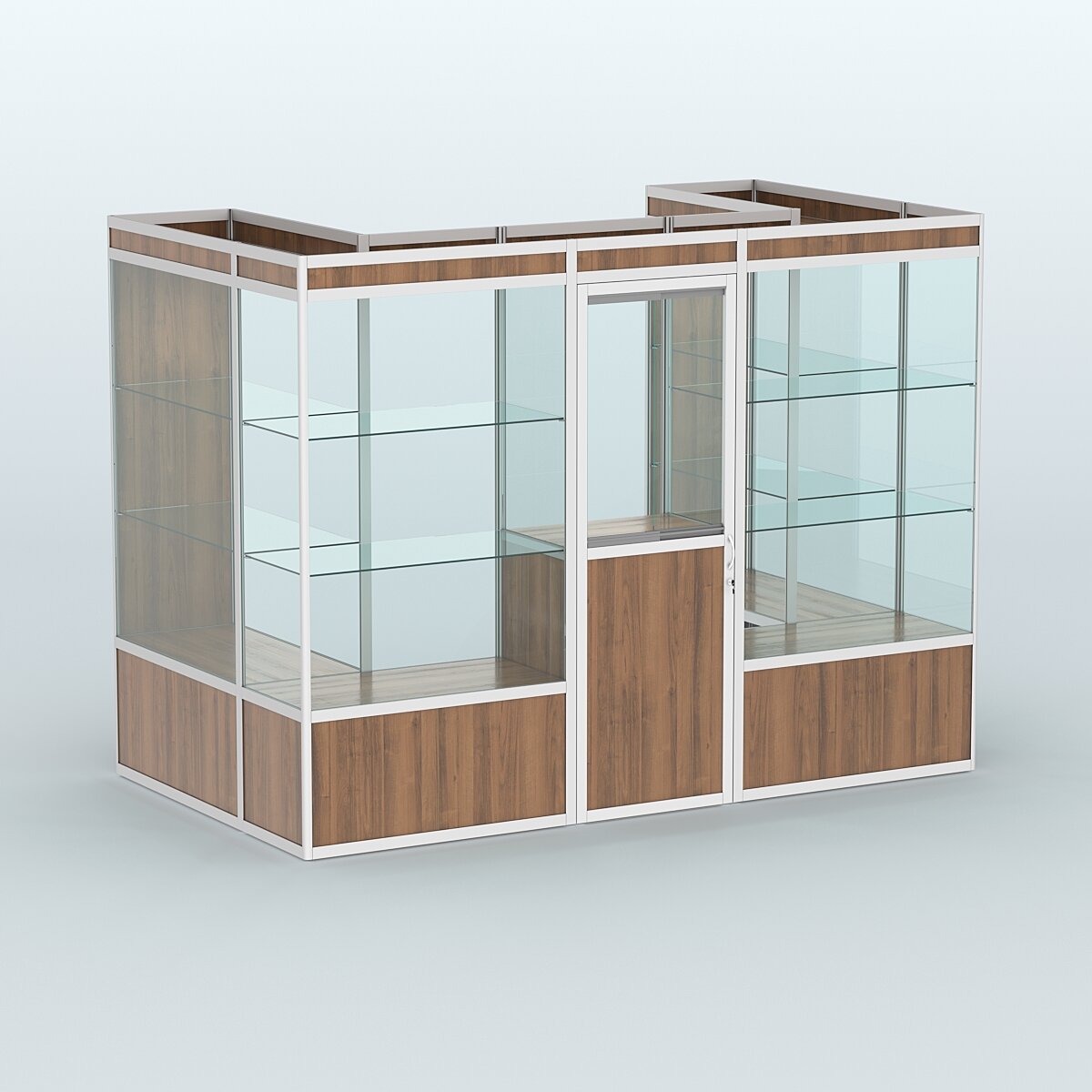 Павильон из профиля пристенный №2а (4,05 кв. м), Орех