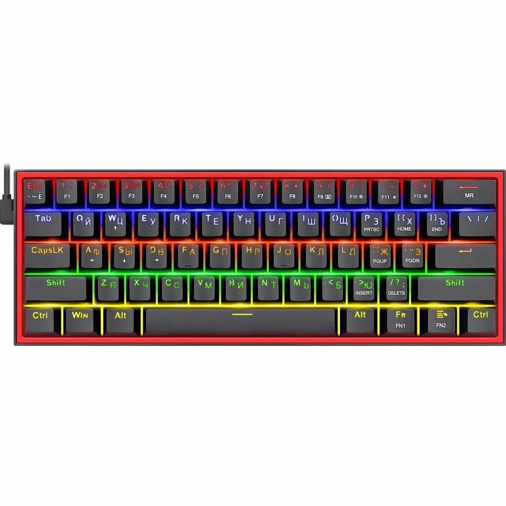 Клавиатура Redragon Fizz, USB, механическая, черный/красный [70671]