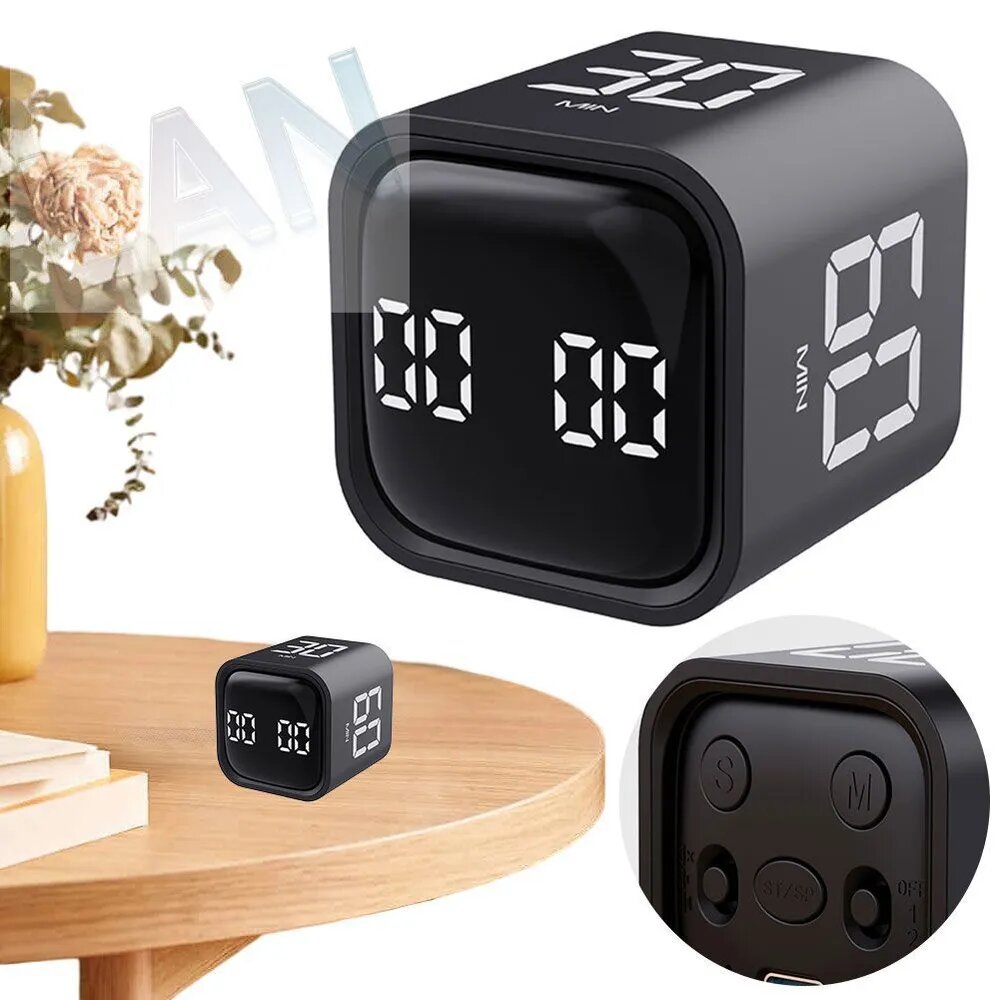 Электронный кухонный таймер для варки яиц и выпечки, черный