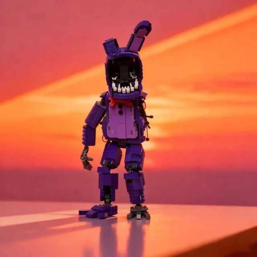 MOC Withered Bonnie Gamesed строительный набор конструктор для детей 6-18 лет, фиолетовый