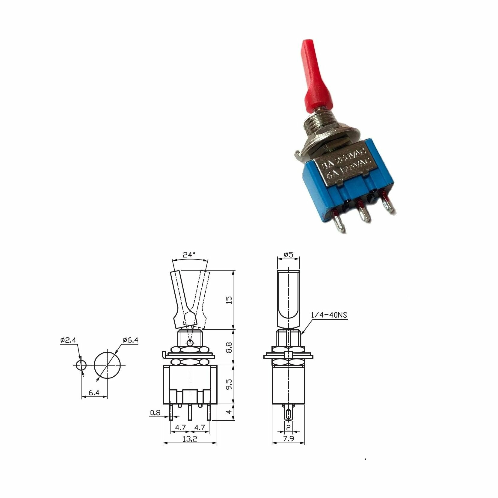 1 шт MTS-102-E1 типа MTS 250 В 3 А / схема переключения on-on