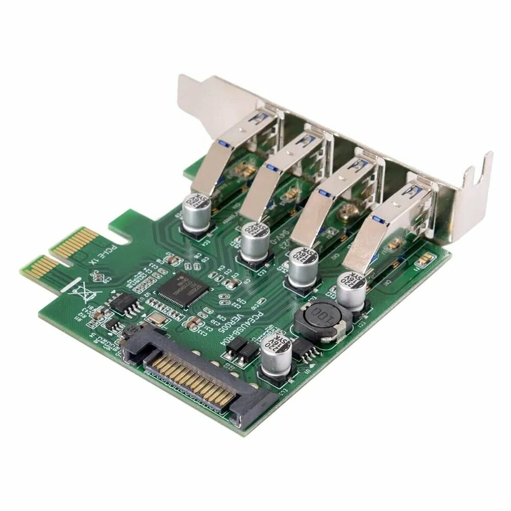 Низкопрофильный 4-портовый концентратор PCI-E - USB 3.0 Адаптер платы расширения PCI Express 5 Гбит / с USB1.1 2.0 Операционные системы