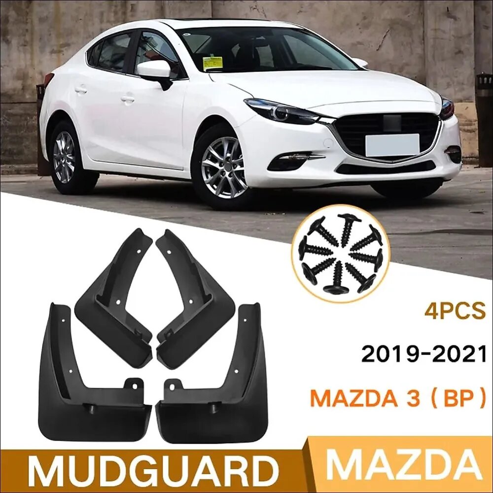 Брызговики для Mazda 3 (BP) 2019-2021, комплект 4 шт. ABS пластик, черные